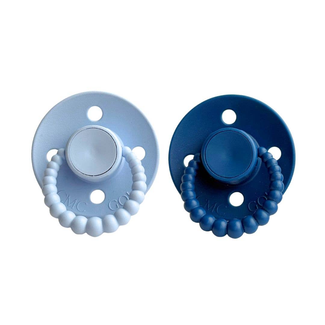 2pk Dummies | Bubble - Baby Blue + Navy – Fred Peanut Kids Boutique